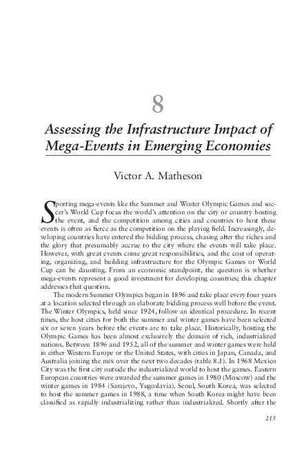 (PDF) Assessing the infrastructure impact of mega-events in emerging ...