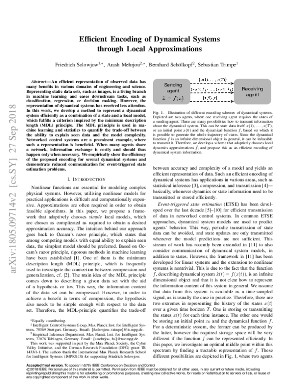 (PDF) Efficient Encoding of Dynamical Systems Through Local Approximations