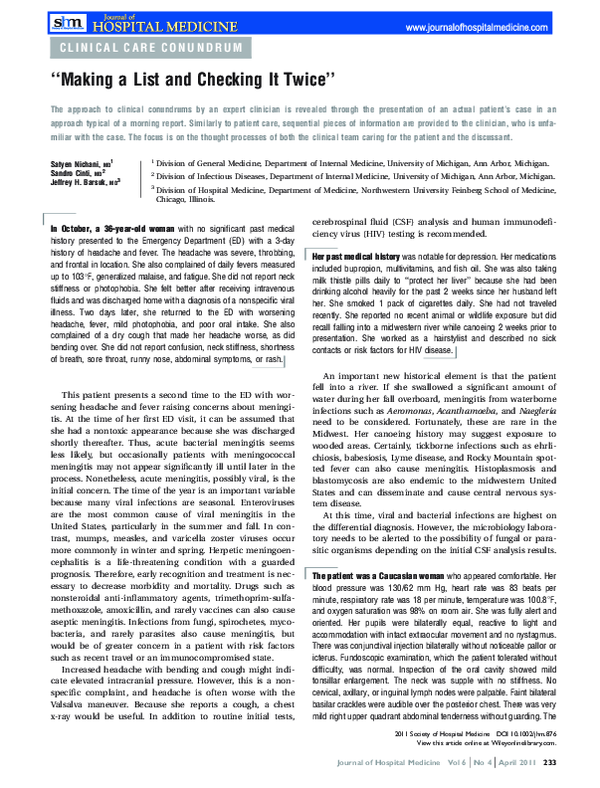 (PDF) “Making a list and checking it twice”