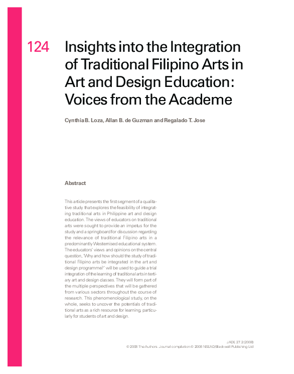 (PDF) Insights into the Integration of Traditional Filipino Arts in Art ...