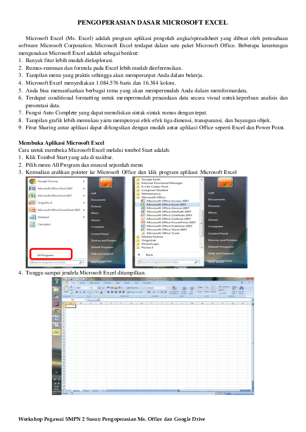 (PDF) PENGOPERASIAN DASAR MICROSOFT EXCEL