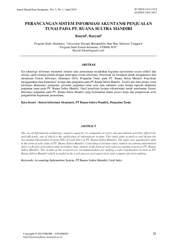 (PDF) Perancangan Sistem Informasi Akuntansi Penjualan Tunai ...