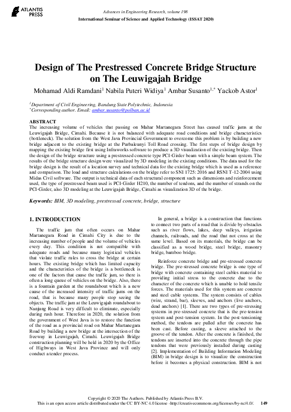 (PDF) Design of The Prestressed Concrete Bridge Structure on The ...