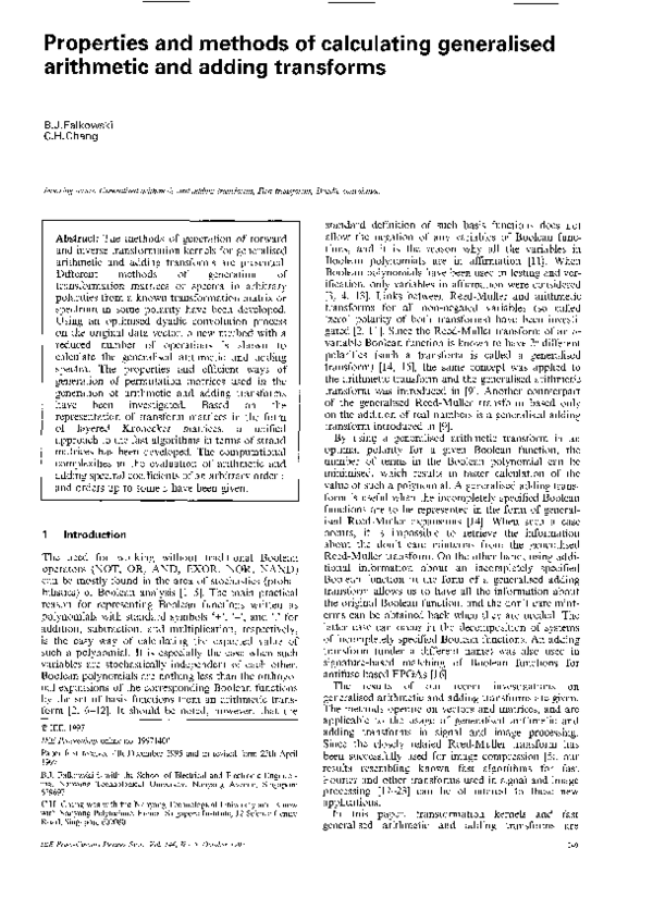 Pdf Properties And Methods Of Calculating Generalised Arithmetic And