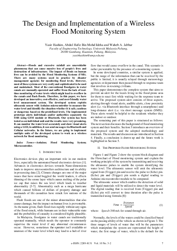 (PDF) The Design and Implementation of a Wireless Flood Monitoring System