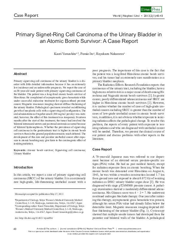 (PDF) Primary signet-ring cell carcinoma of the urinary bladder ...