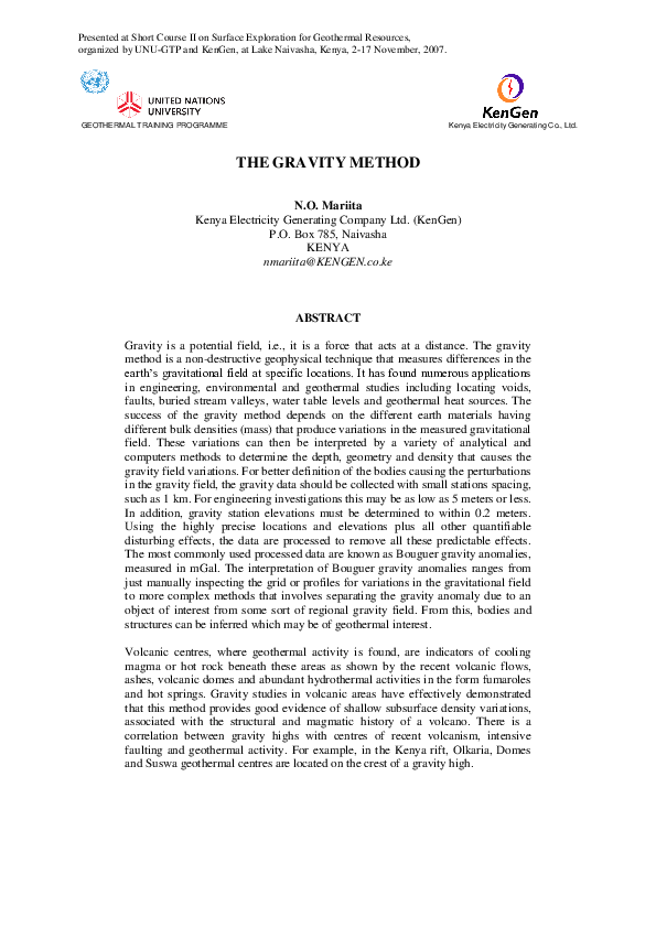 (PDF) The Gravity Method