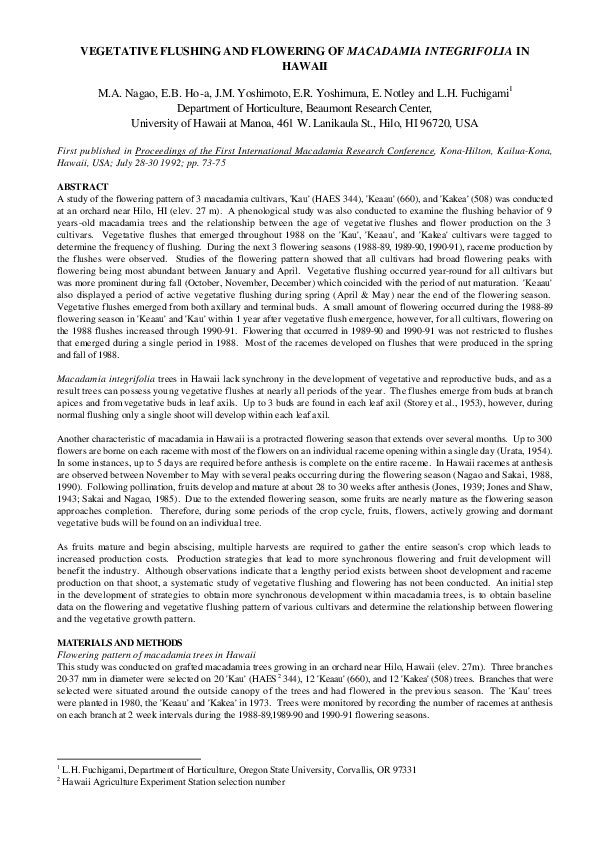 (PDF) Relationship between vegetative flushing and flowering of ...
