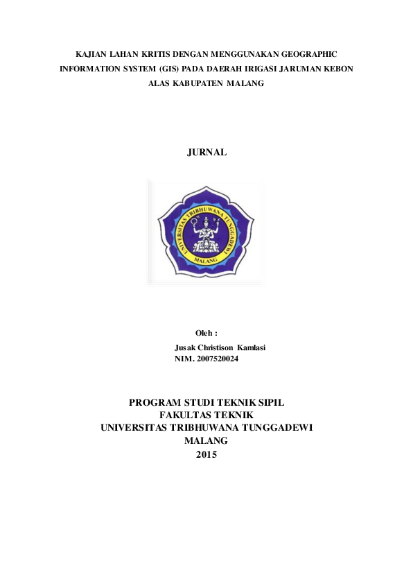 (PDF) Kajian Lahan Kritis Dengan Menggunakan Geographic Information ...
