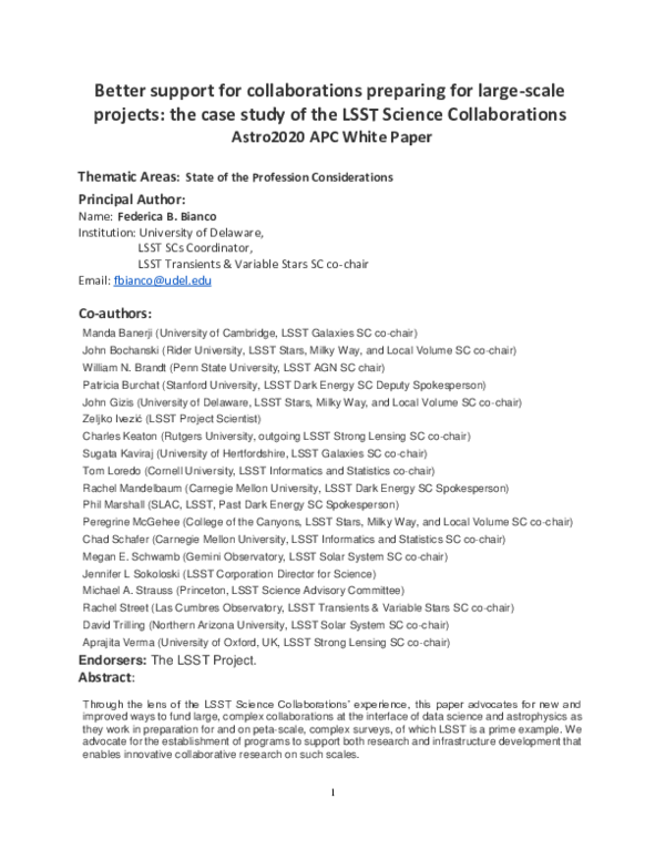 (PDF) Better support for collaborations preparing for large-scale ...