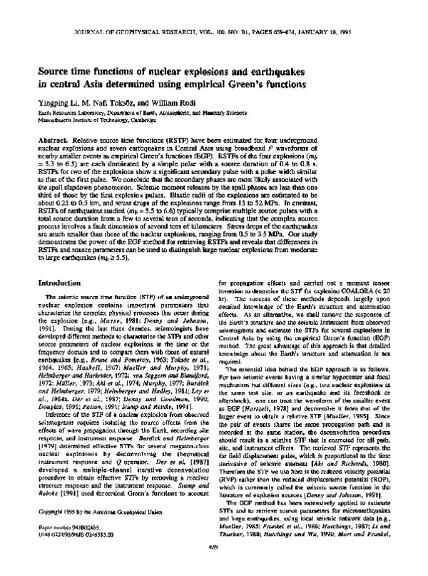 (PDF) Source time functions of nuclear explosions and earthquakes in ...