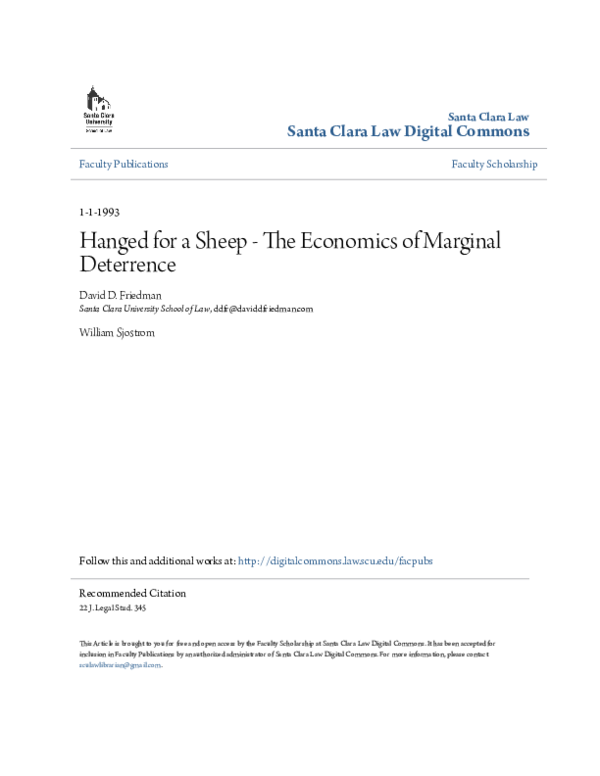 (PDF) Hanged for a sheep: the economics of marginal deterrence