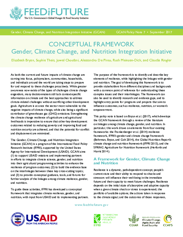 (PDF) Gender , Climate Change , and Nutrition Integration Initiative
