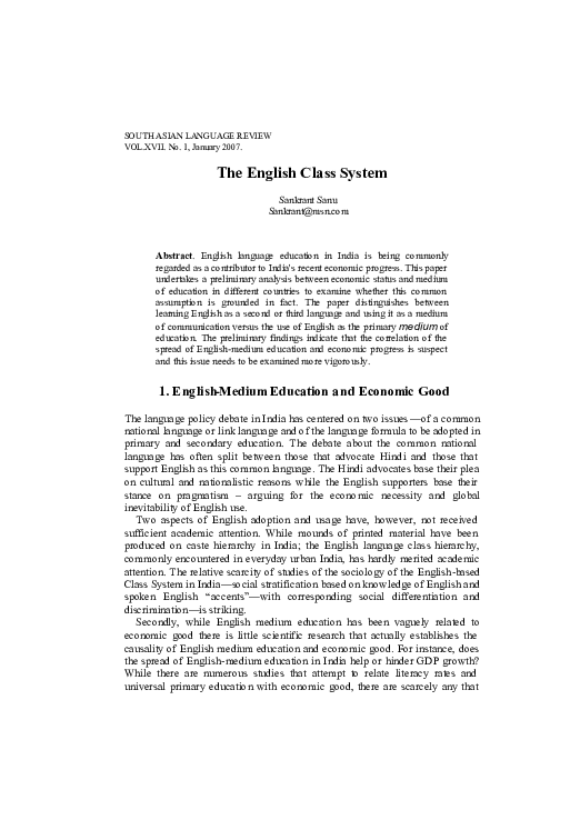 (PDF) The English Class System