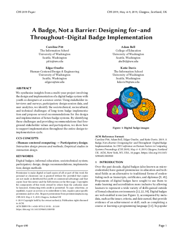 (PDF) A Badge, Not a Barrier