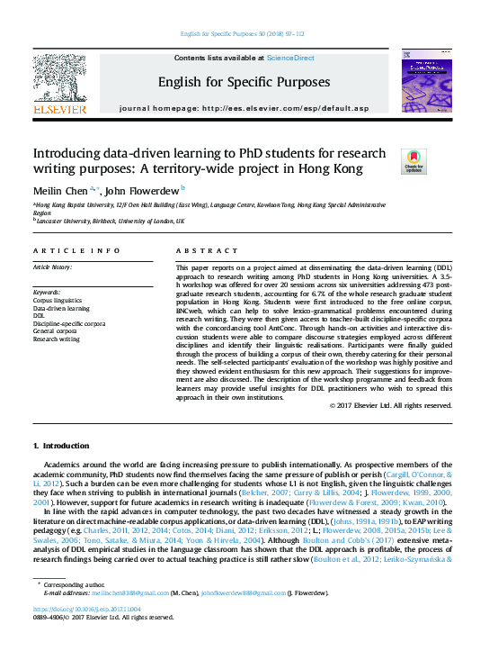 (PDF) Introducing data-driven learning to PhD students for research ...