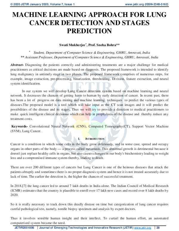 (PDF) Machine Learning Approach for Lung Cancer Detection and Stages ...