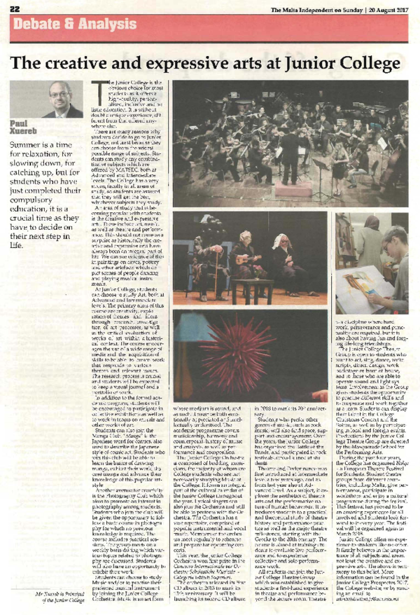 (PDF) The creative and expressive arts at Junior College