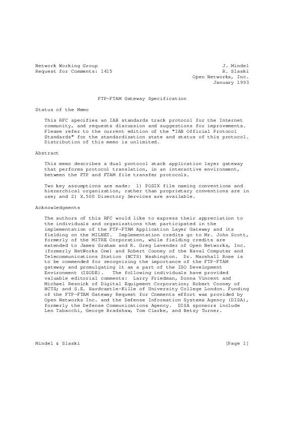 (PDF) FTP-FTAM Gateway Specification