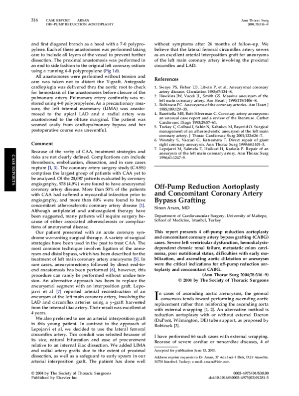 (PDF) Off-pump reduction aortoplasty and concomitant coronary artery ...