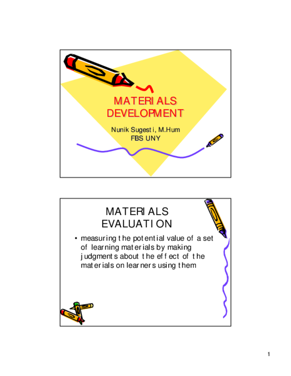(PDF) Materials Development