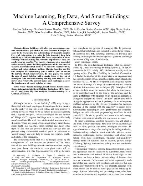(PDF) Machine Learning, Big Data, And Smart Buildings: A Comprehensive ...