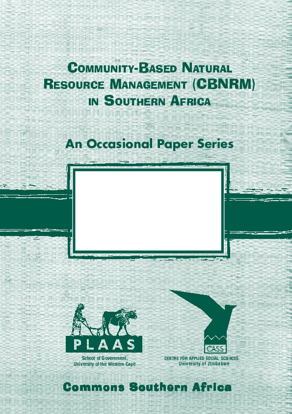 (PDF) COMMUNITY-BASED NATURAL RESOURCE MANAGEMENT ( CBNRM ) IN SOUTHERN ...