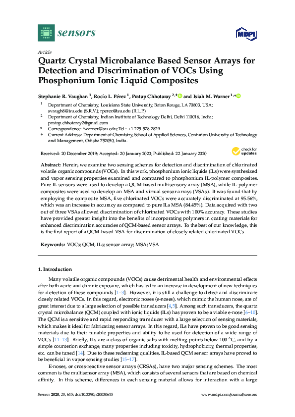 (PDF) Quartz Crystal Microbalance Based Sensor Arrays for Detection and Discrimination of VOCs ...