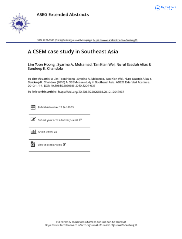 (PDF) A CSEM case study in Southeast Asia