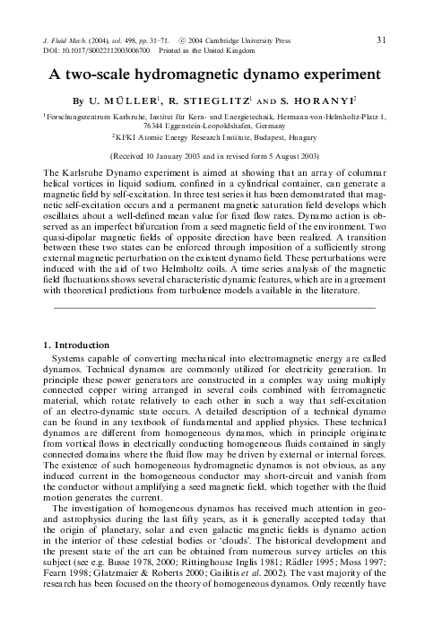 (PDF) A two-scale hydromagnetic dynamo experiment
