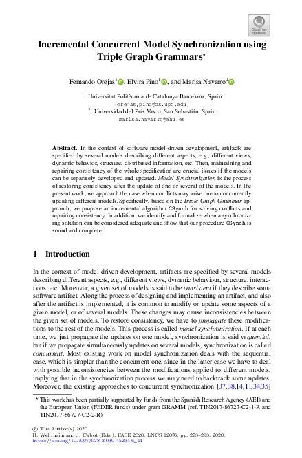(PDF) Incremental Concurrent Model Synchronization using Triple Graph Grammars | Marisa Navarro ...