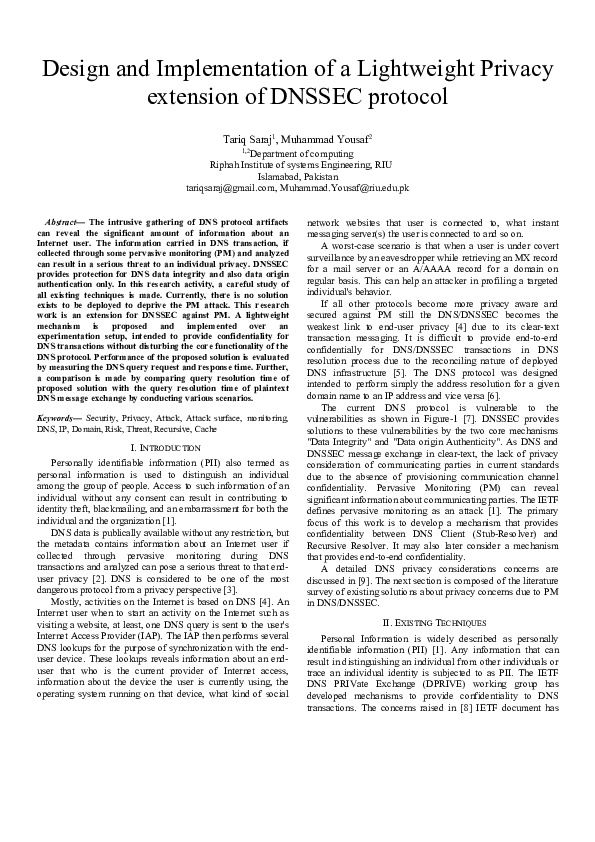 (PDF) Design and implementation of a lightweight privacy extension of ...