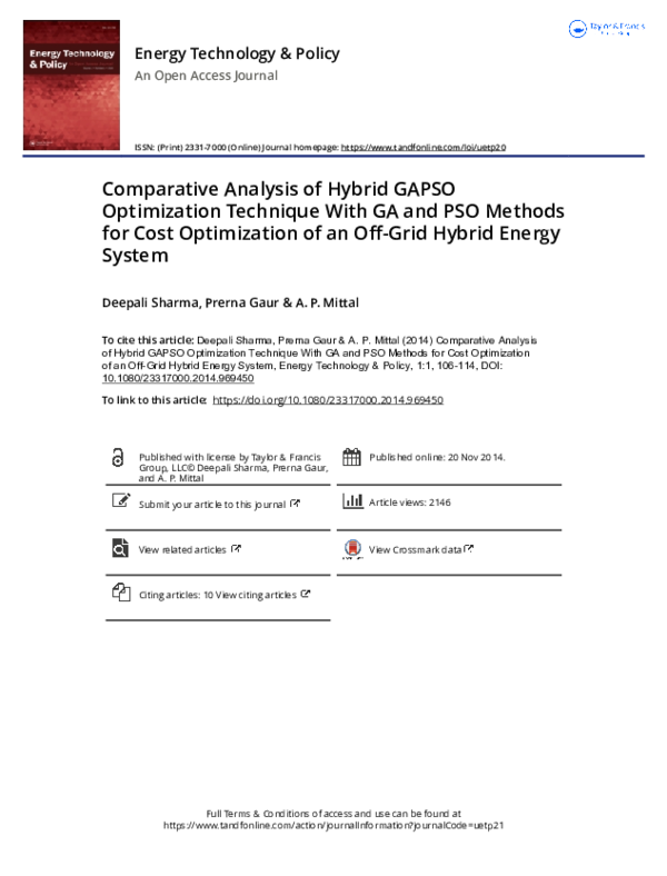 (PDF) Comparative Analysis of Hybrid GAPSO Optimization Technique With ...