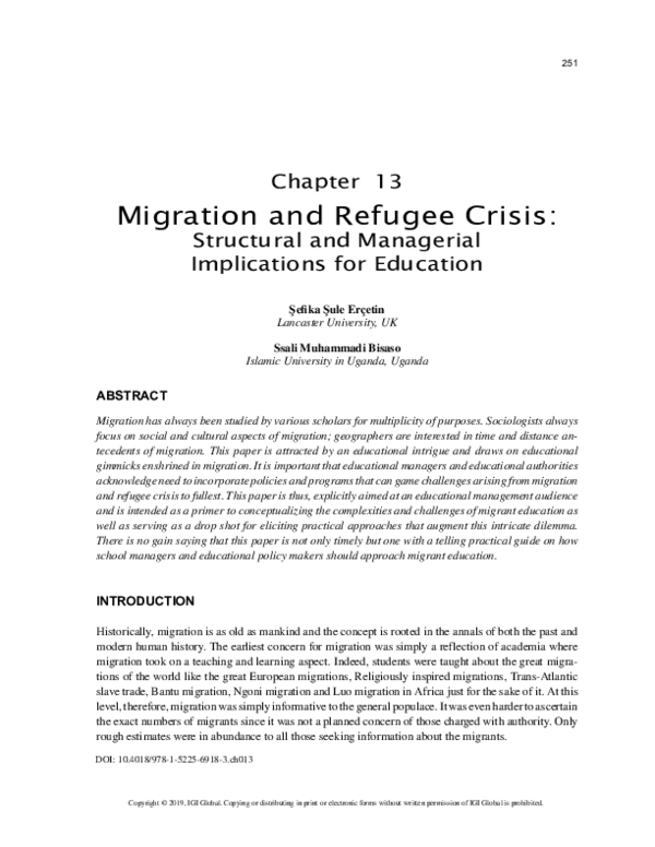 (PDF) Migration and Refugee Crisis