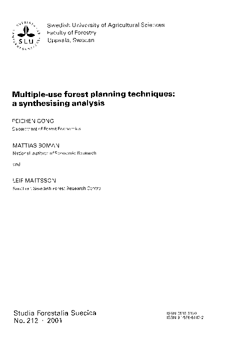 (PDF) Multiple-use forest planning techniques: a synthesising analysis ...