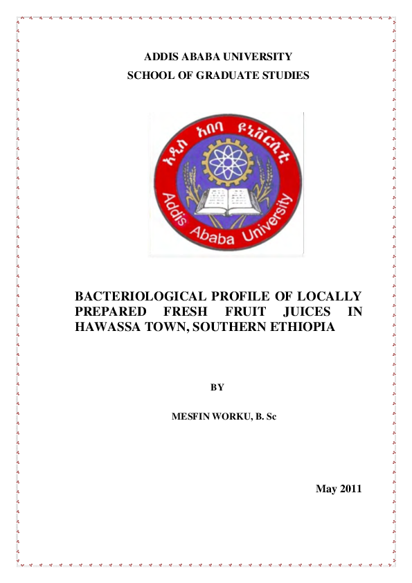 (PDF) Addis Ababa University School of Graduate Studies Bacteriological ...