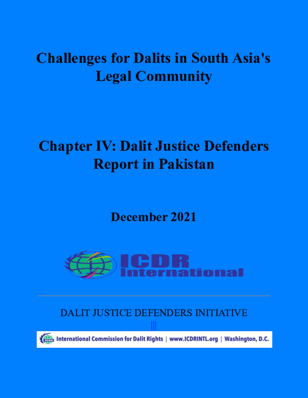 (PDF) Pakistan Dalit Rights Report