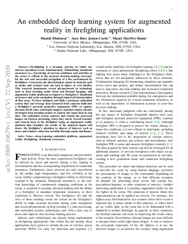 (PDF) An embedded deep learning system for augmented reality in firefighting applications