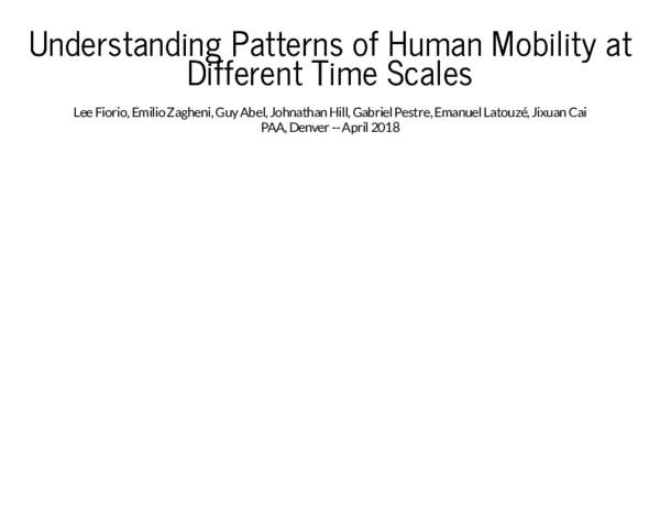 (PDF) Understanding Patterns of Human Mobility at Different Time Scales