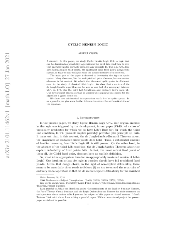 (PDF) Cyclic Henkin Logic