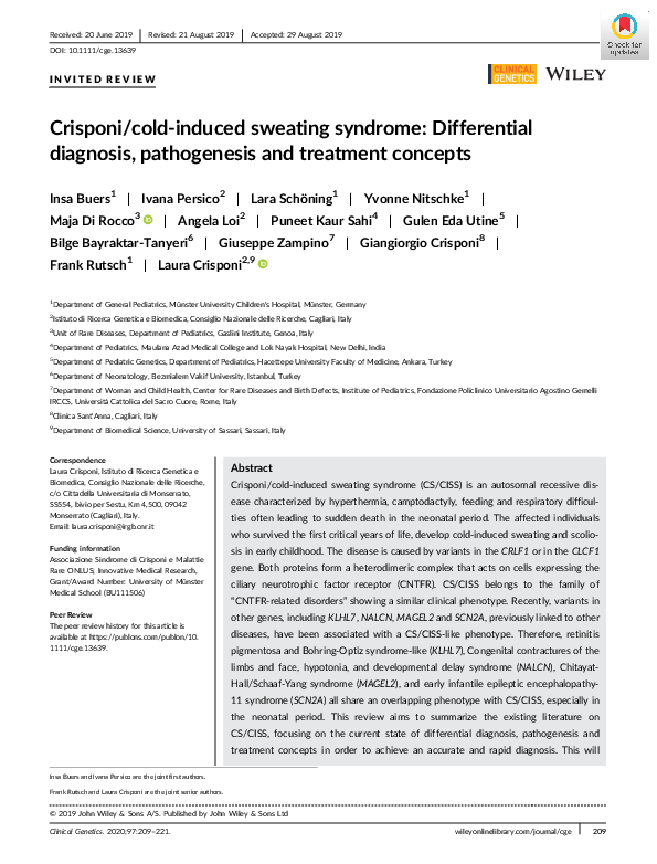 (PDF) Crisponi/cold‐induced sweating syndrome: differential diagnosis ...