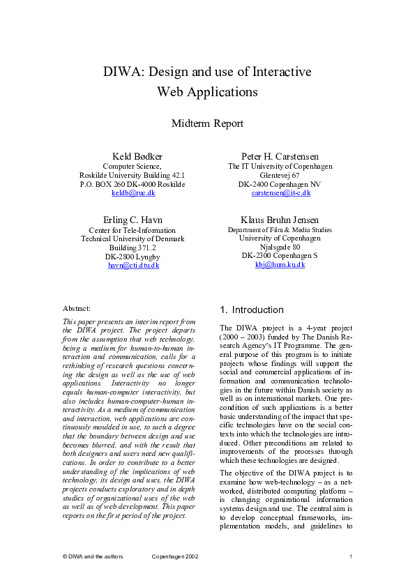(PDF) DIWA : Design and use of Interactive Web Applications Midterm ...