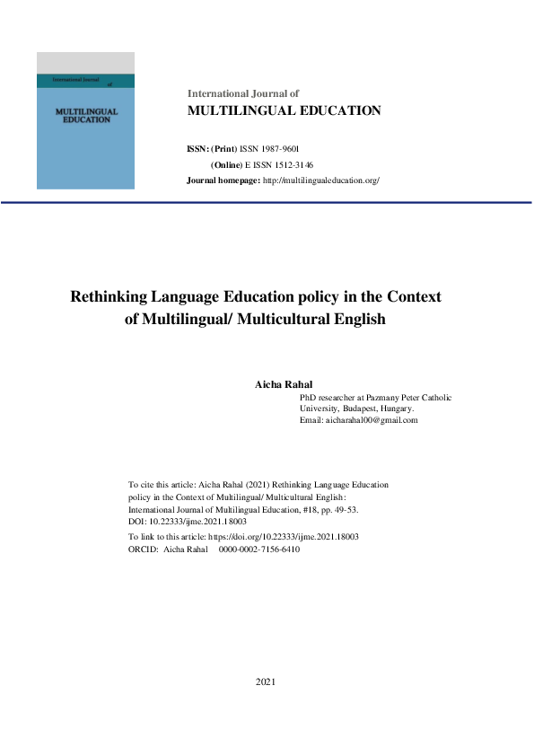 (PDF) Rethinking Language Education policy in the Context of ...