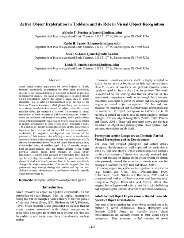 (PDF) Toddler Object Exploration and Recognition