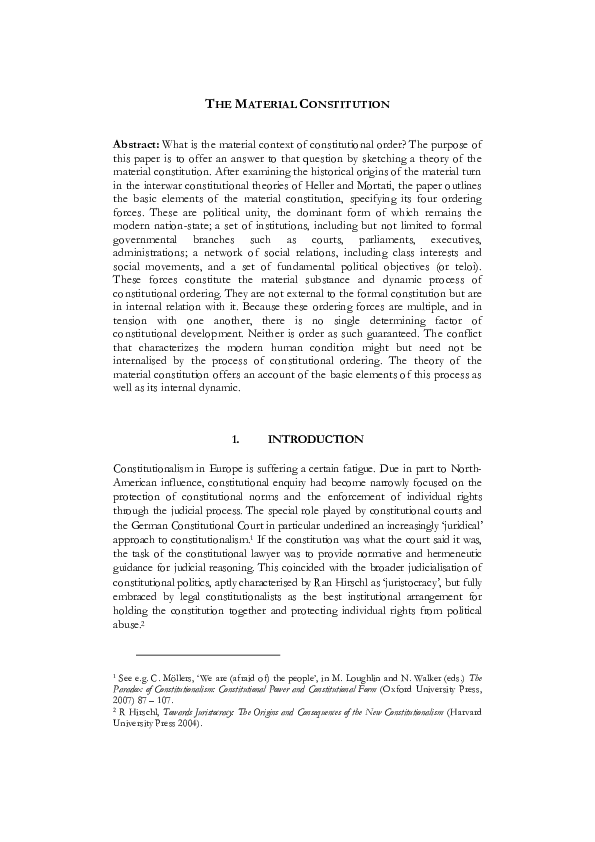 (PDF) The Material Constitution