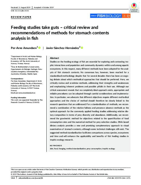 (PDF) Feeding studies take guts – critical review and recommendations ...