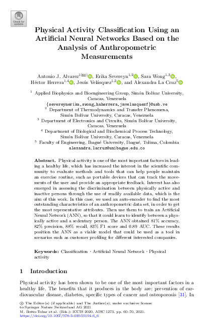 (PDF) Physical Activity Classification Using an Artificial Neural Networks Based on the Analysis ...
