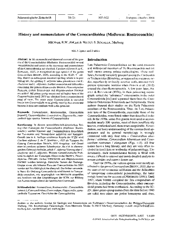 (PDF) History and nomenclature of the Conocardioidea (Mollusca ...