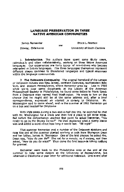 (PDF) Language Preservation in Three Native American Communities ...