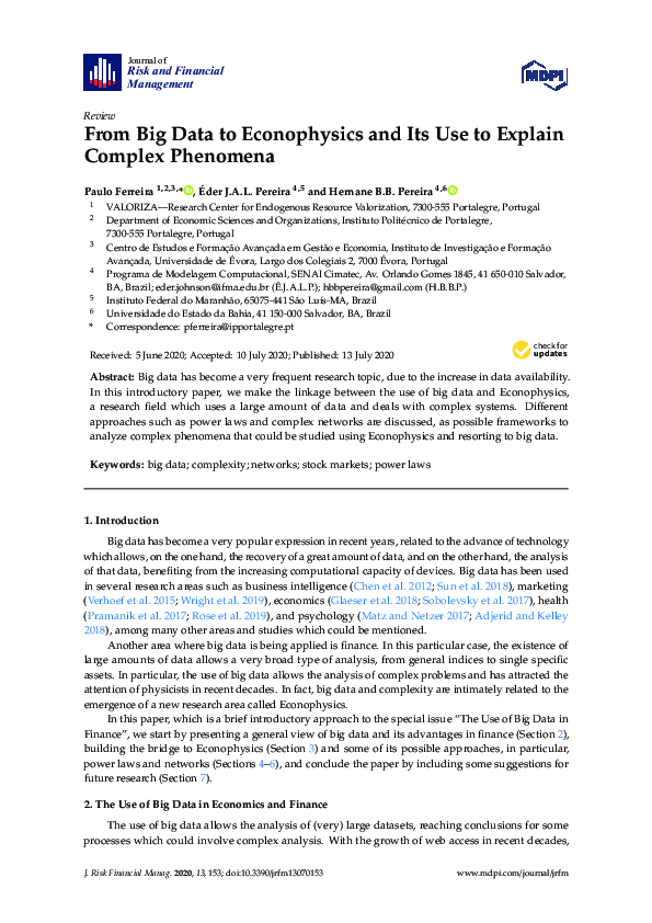 (PDF) From Big Data to Econophysics and Its Use to Explain Complex ...